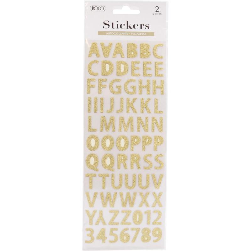 Roco Glitter Gold Alphabet Gold Decorative Stickers - Jarir Bookstore KSA