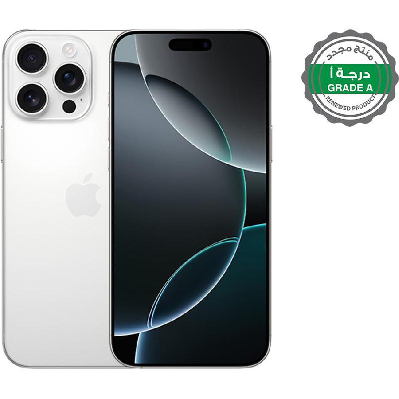 Apple iPhone 16 Pro Max White Titanium Renewed Grade A - Jarir Bookstore Qatar
