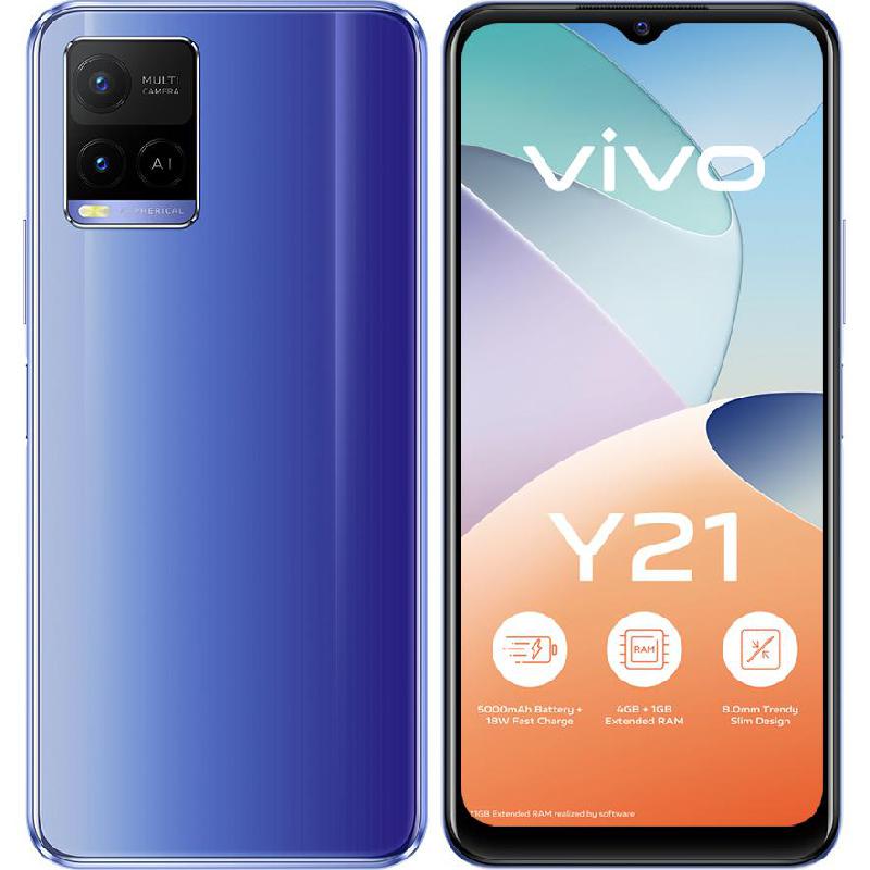 vivo Y21 64 GB Metallic Blue - Jarir Bookstore Qatar