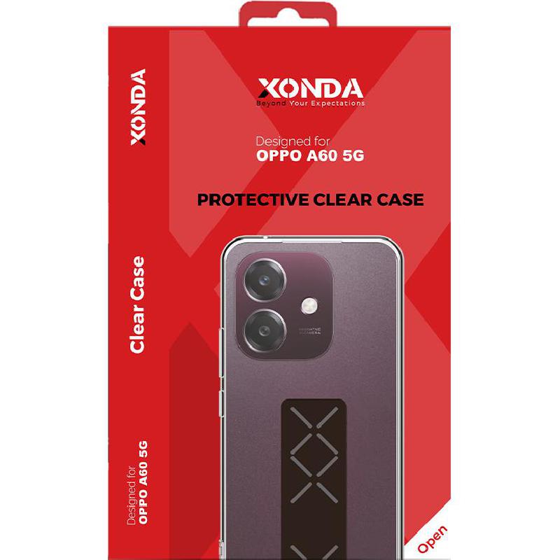 Xonda Back Cover Mobile Case with Strap for Oppo A60 5G Clear Xonda