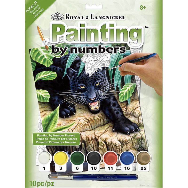 ROYAL & LANGNICKEL Black Leopard Paint-by-Number Assorted Color - Jarir ...