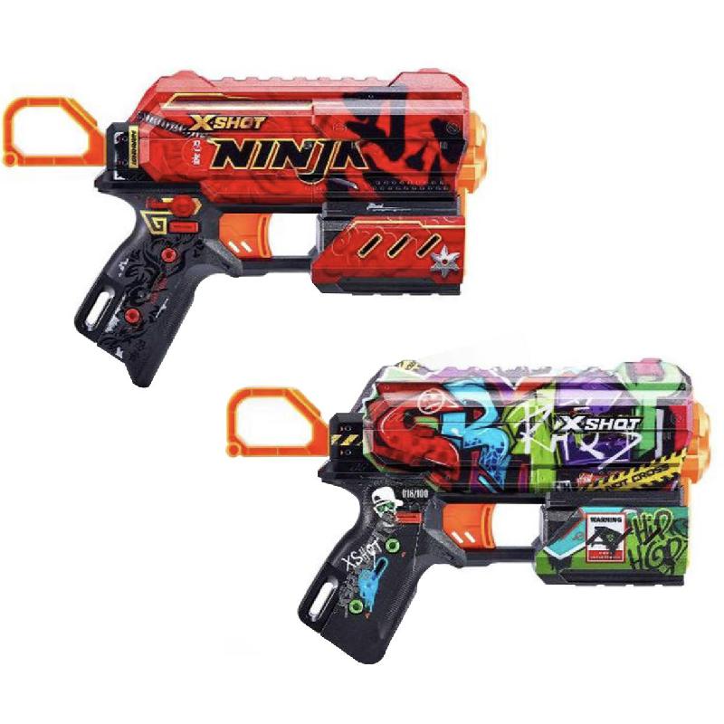 Zuru X-SHOT Skins: Flux Blaster 2 Pack - 16 Darts Play Weapons ...