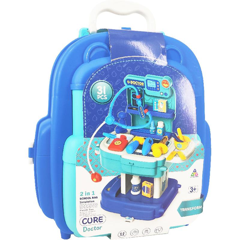 Toy Triangle Doctor Set Backpack Style Kid's Pretend Play Blue - Jarir ...