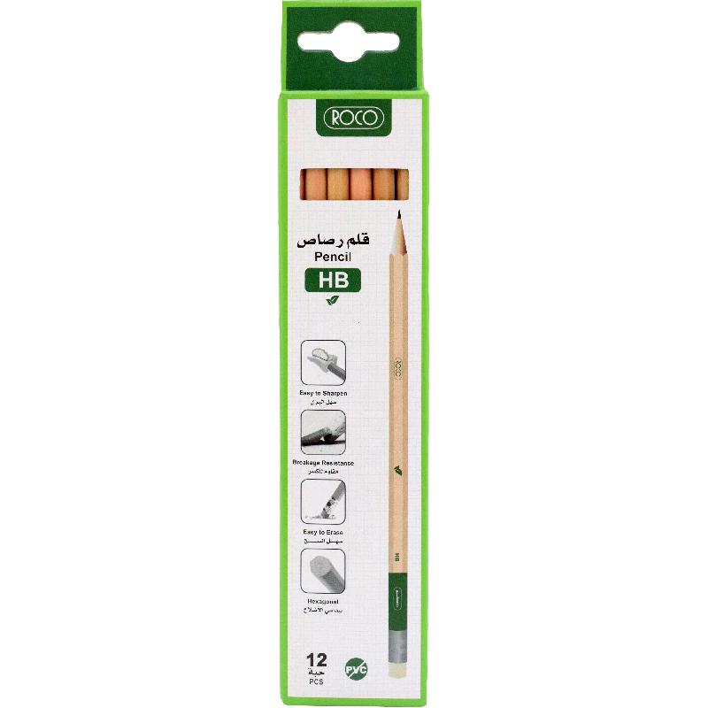 Roco Premium Hexagonal Natural Barrel, with Eraser Pencil - Jarir ...