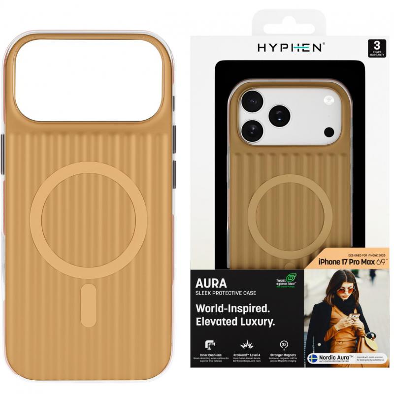 HYPHEN Aura Back Cover Mobile Case with MagSafe iPhone 17 Pro Max Gold ...