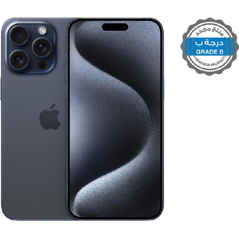 Apple iPhone 15 Pro Max Blue Titanium Renewed Grade B - Jarir Bookstore KSA