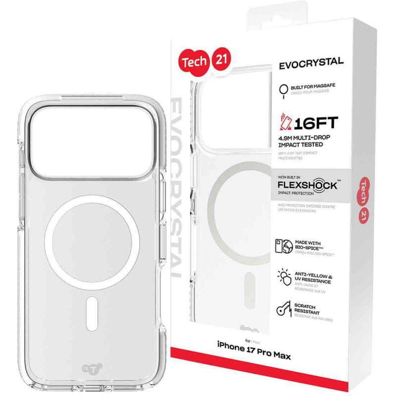 Tech21 EvoCrystal with MagSafe Back Cover Mobile Case with MagSafe ...