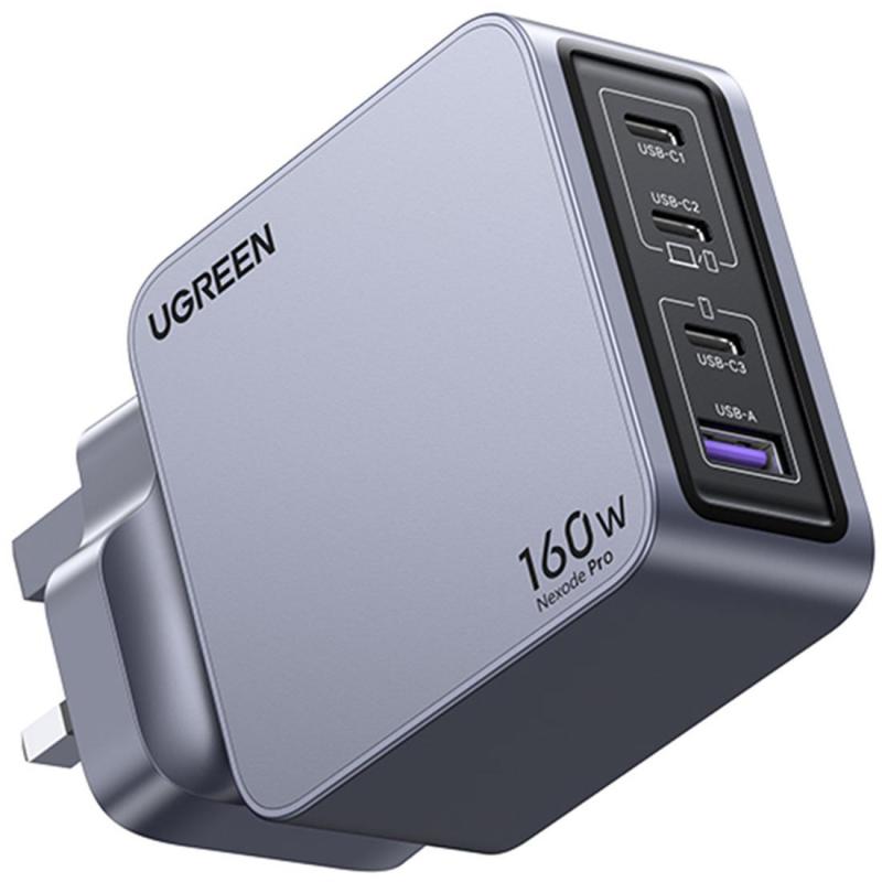 Ugreen Nexode Pro 160W 4-Port GaN Fast Charger, USB PD (Power Delivery), 160 Watts, 4 USB (3X ...