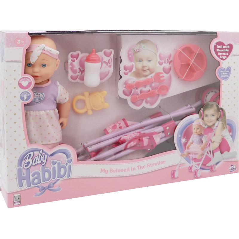 Baby Habibi My Beloved in Stroller 14" Doll Playset Pink - Jarir ...