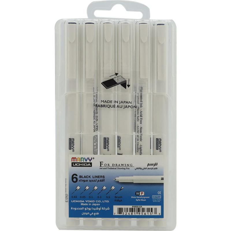 Marvy Uchida For Drawing Fineliner Pen Black Ink Color - Jarir ...