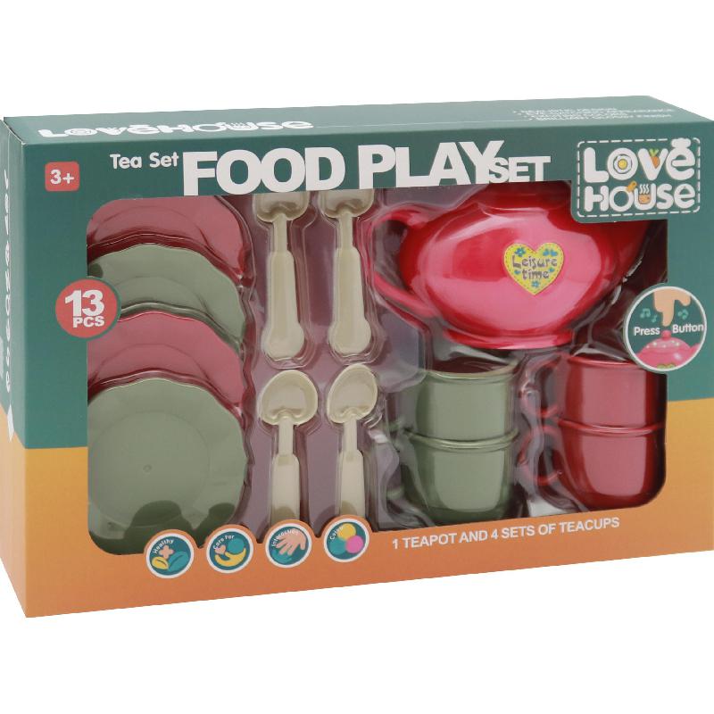 Masen Toys Love House: Tableware, Tea Cups with Pot - Food Play Set Kid ...