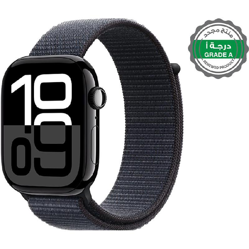 Apple Apple 46 mm Jet Black Aluminum Case Ink Sport Loop Renewed Grade ...