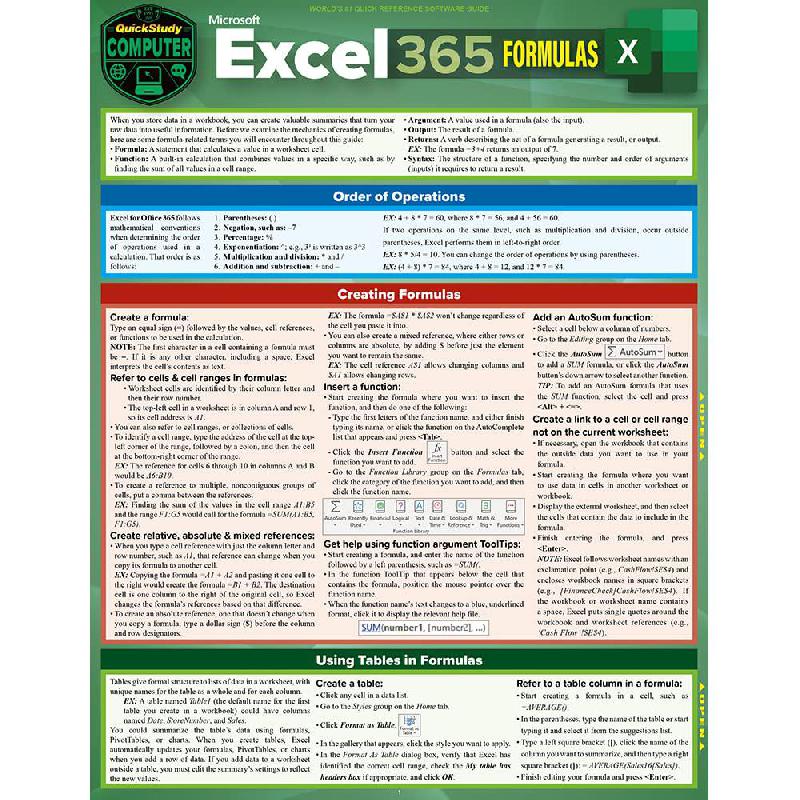 Microsoft Excel 365 Formulas Quick Study Computer Curtis Frye - مكتبة جرير السعودية