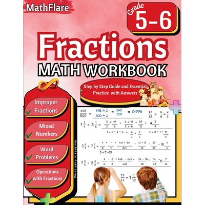 Fractions Math Workbook 5th and 6th Grade: Fractions Workbook Grade 5-6 ...