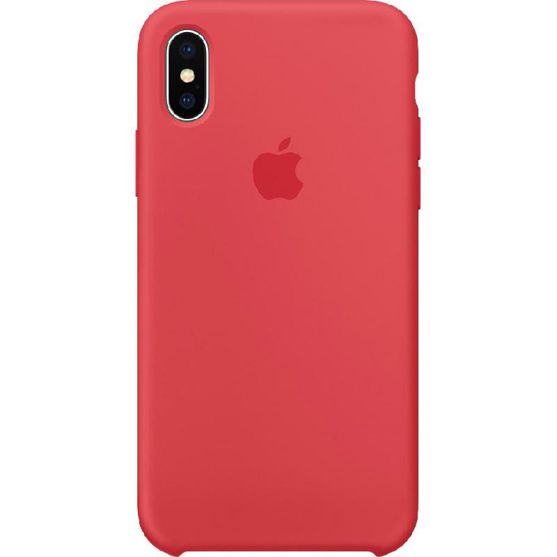 Apple Silicone Back Cover Mobile Case for iPhone X Red Raspberry Apple