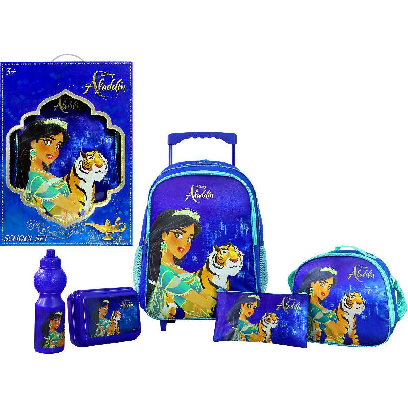 Disney Aladdin 5-in-1 Value Set, Jasmine Trolley Bag with Accessory ...