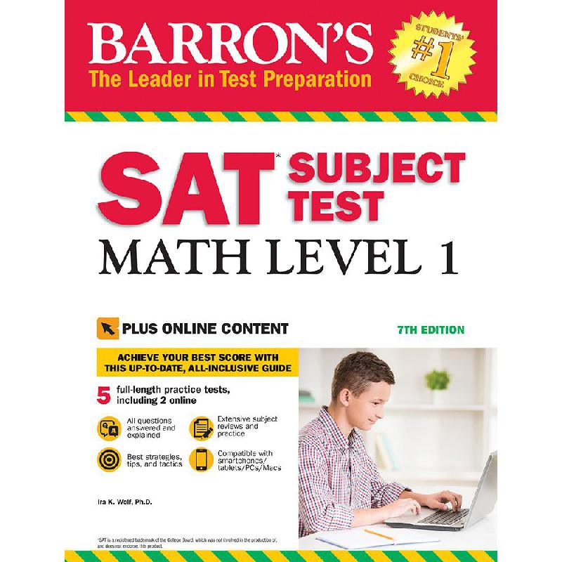 Subject Test, Math Level 1, 7th Edition Barron's SAT Ira Wolf - Jarir ...