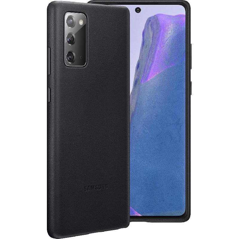 Samsung Leather Back Cover Mobile Case for Samsung Galaxy Note20 Black ...
