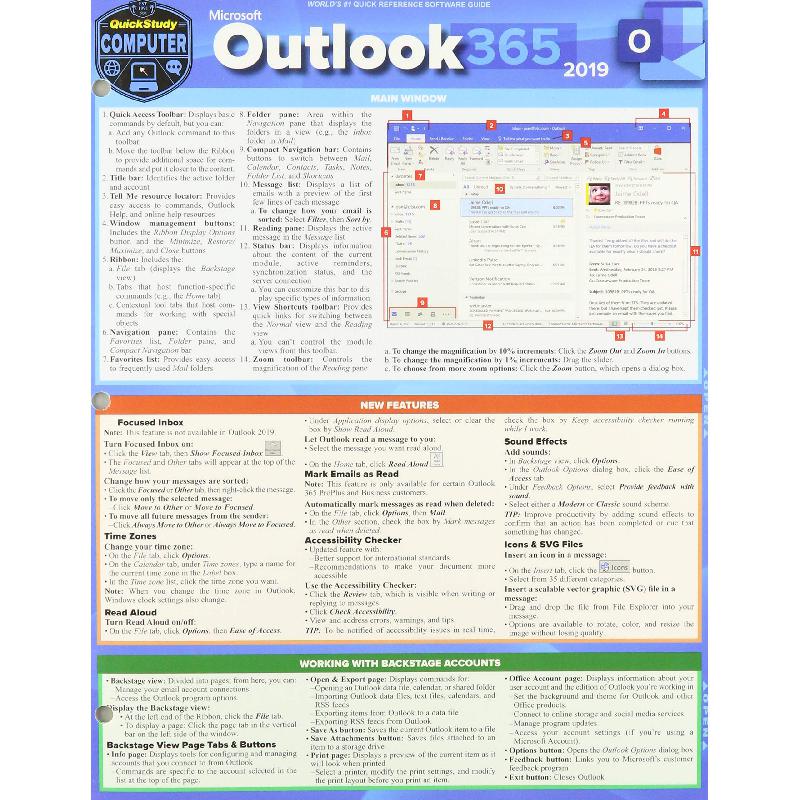 Microsoft Outlook 365 2019 Quick Study Reference Guide Joan Lambert ...