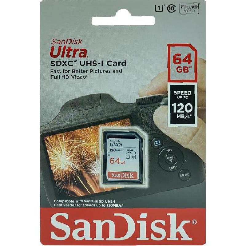 SanDisk Ultra SD Card, 64 GB, Class 10: Max 120 Mbps Speed Performance ...