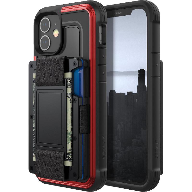 X-Doria Raptic Shield Phone Wallet, for iPhone 12 mini, Red
