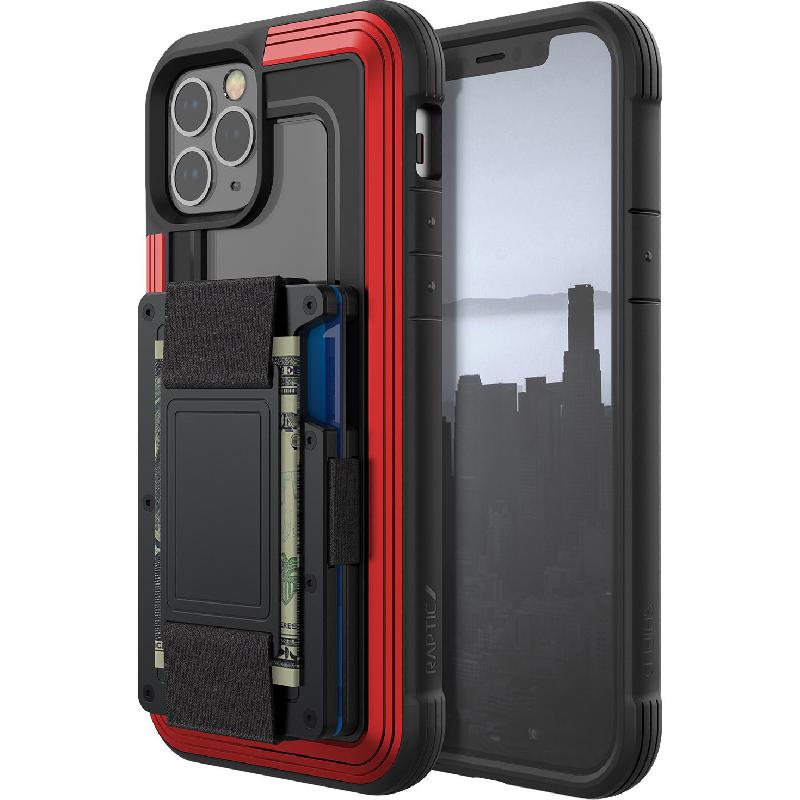X-Doria Raptic Shield Phone Wallet, for iPhone 12/iPhone 12 Pro, Red