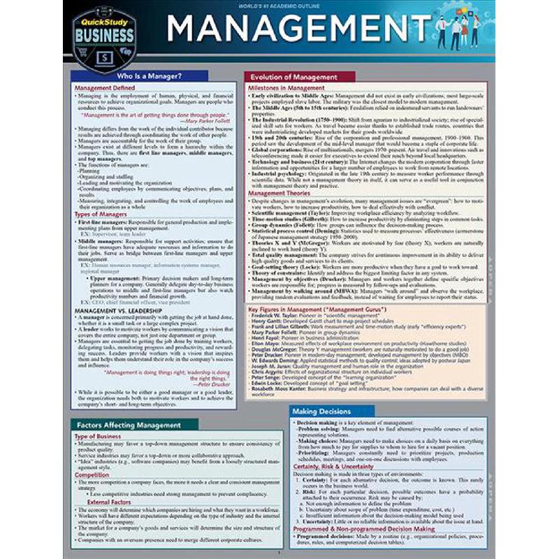 Management Revised Quick Study Reference Guide George Milite في مكتبة ...