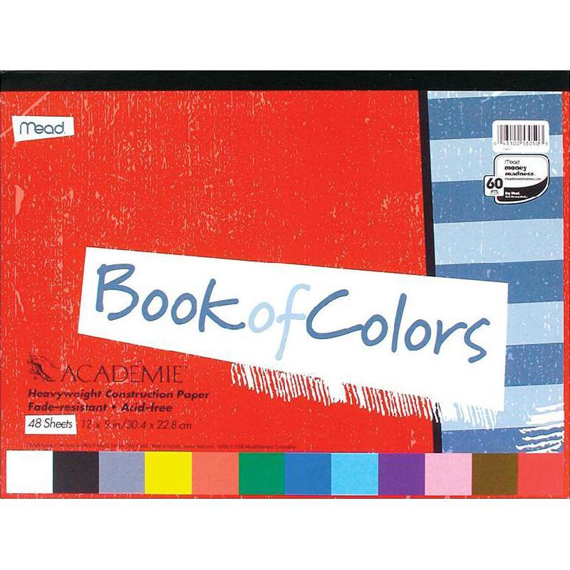 Mead Academie Book of Colors, Heavyweight Construction Art Sheet 12" X ...