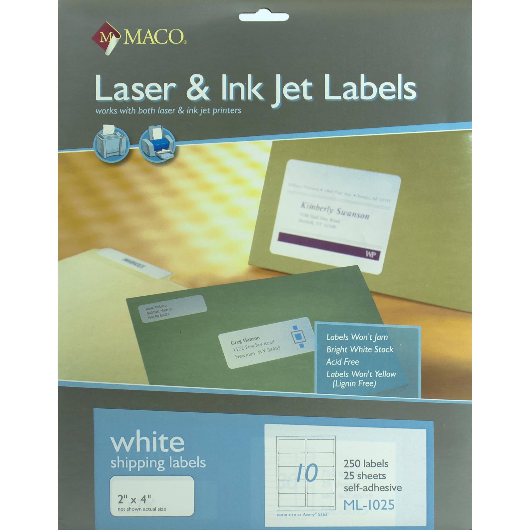 Maco Multipurpose Labels 2" X 4" - Jarir Bookstore KSA