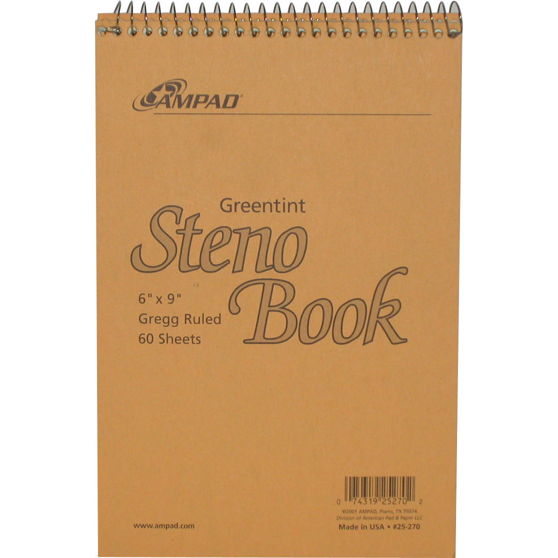 Roco Steno Notebook, 6 X 9", 80 Pages (40 Sheets), Gregg Ruled, Green ...