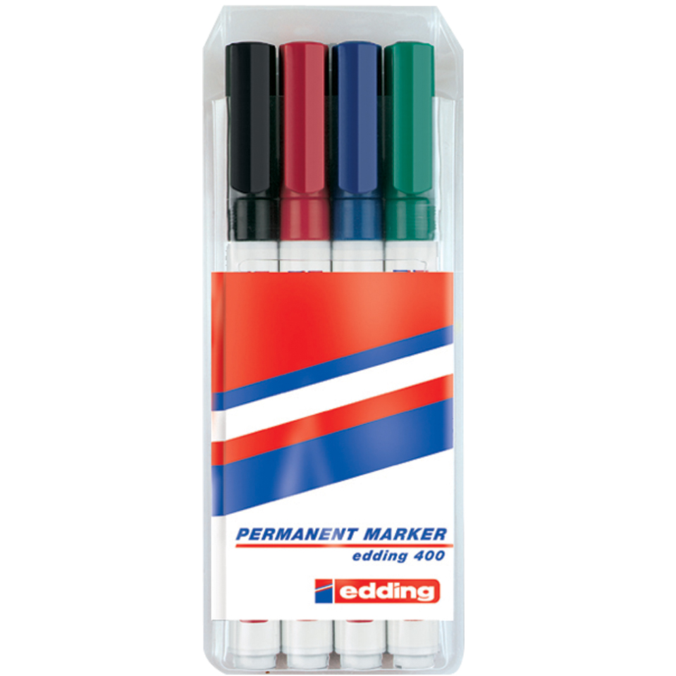 Edding 400 Permanent Marker 1 mm Fine Tip Black;Blue;Green;Red - Jarir ...