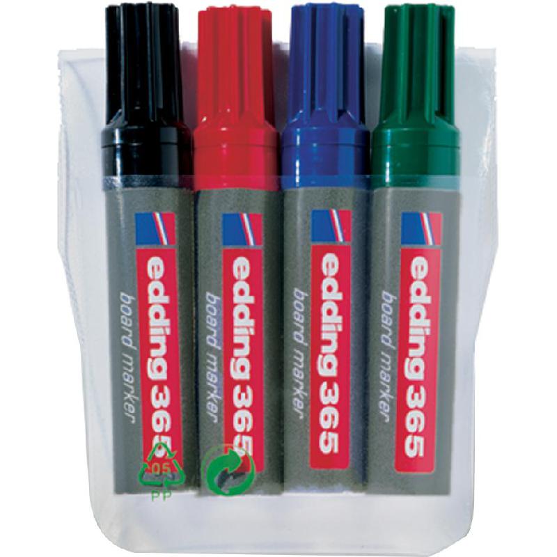 Edding 365 Whiteboard Marker 2 - 7 mm Chisel Tip Black;Blue;Green;Red ...