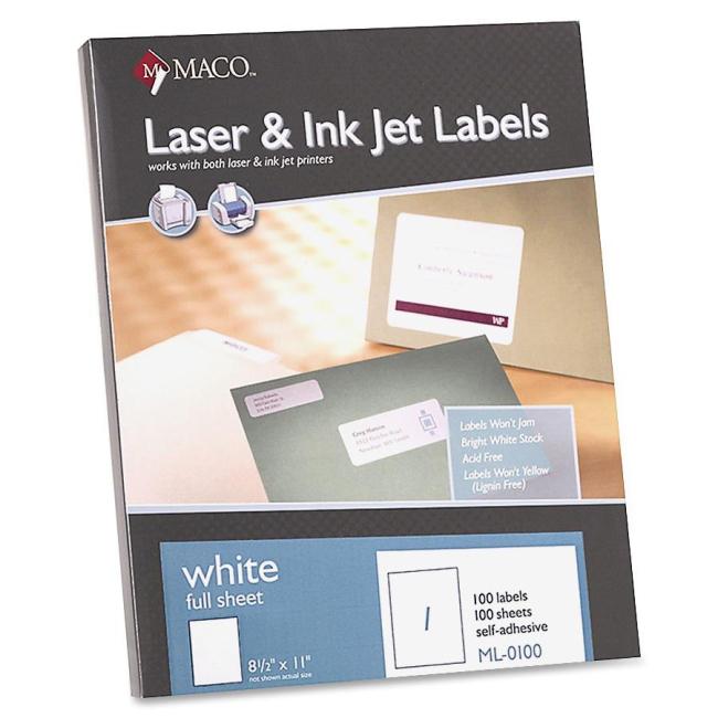 Maco Multipurpose Labels 11" X 8.5" - Jarir Bookstore KSA
