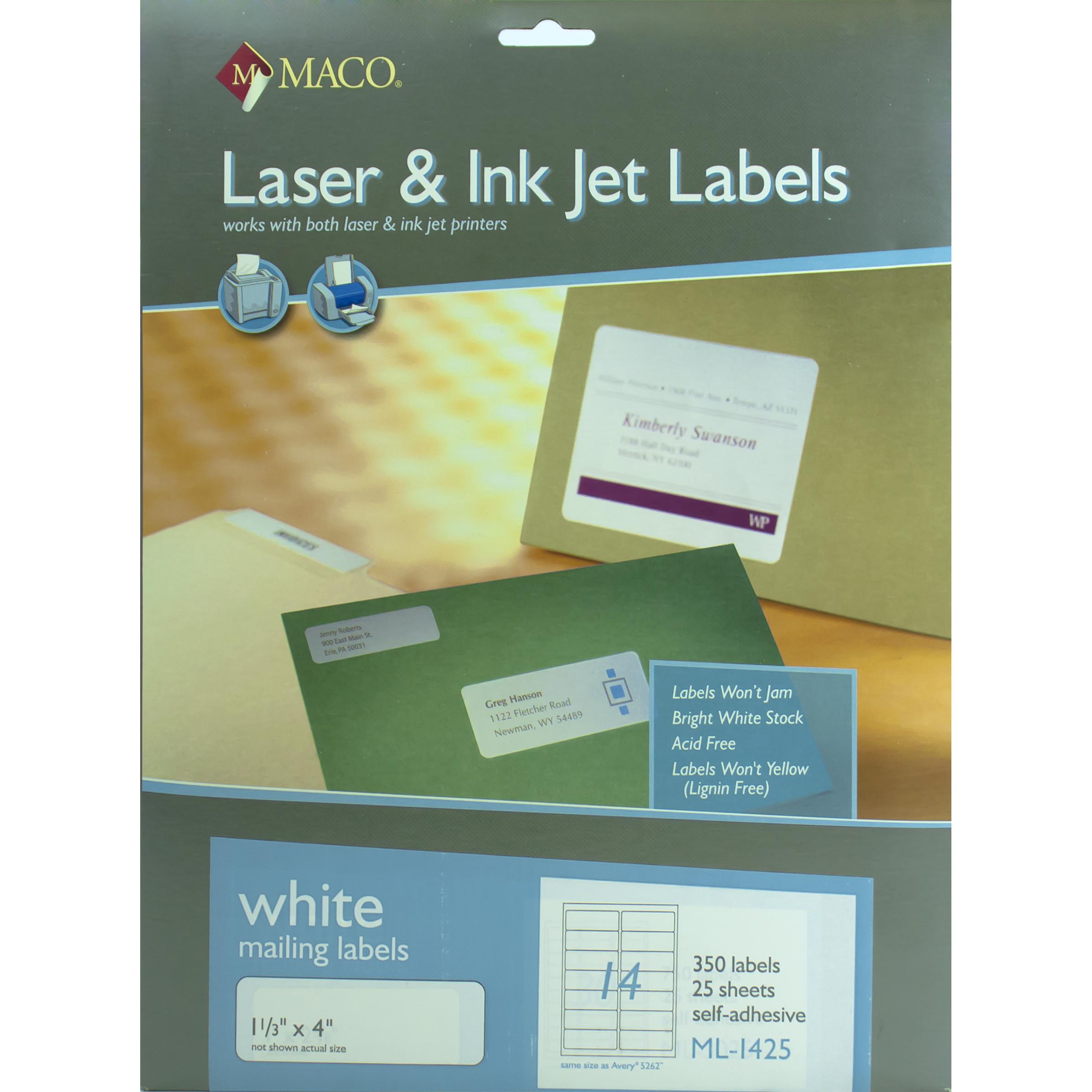 Maco Multipurpose Labels 1-1/3" X 4" - Jarir Bookstore KSA