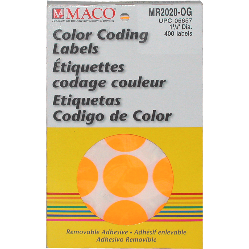 Maco Color Coding Labels A6 - 1.25" (Diameter) - Jarir Bookstore KSA