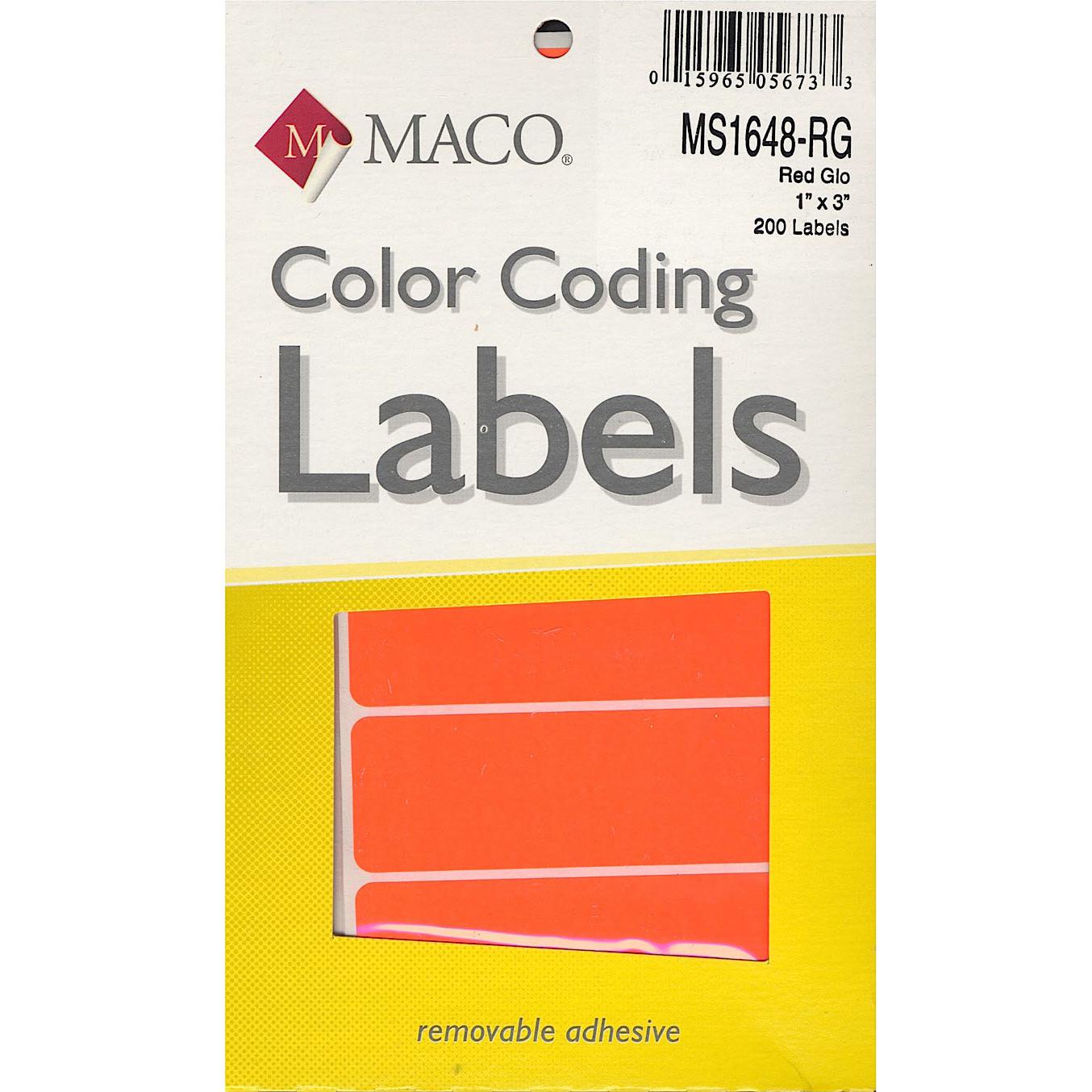 Maco Color Coding Labels A6 - 1" X 3" - Jarir Bookstore KSA