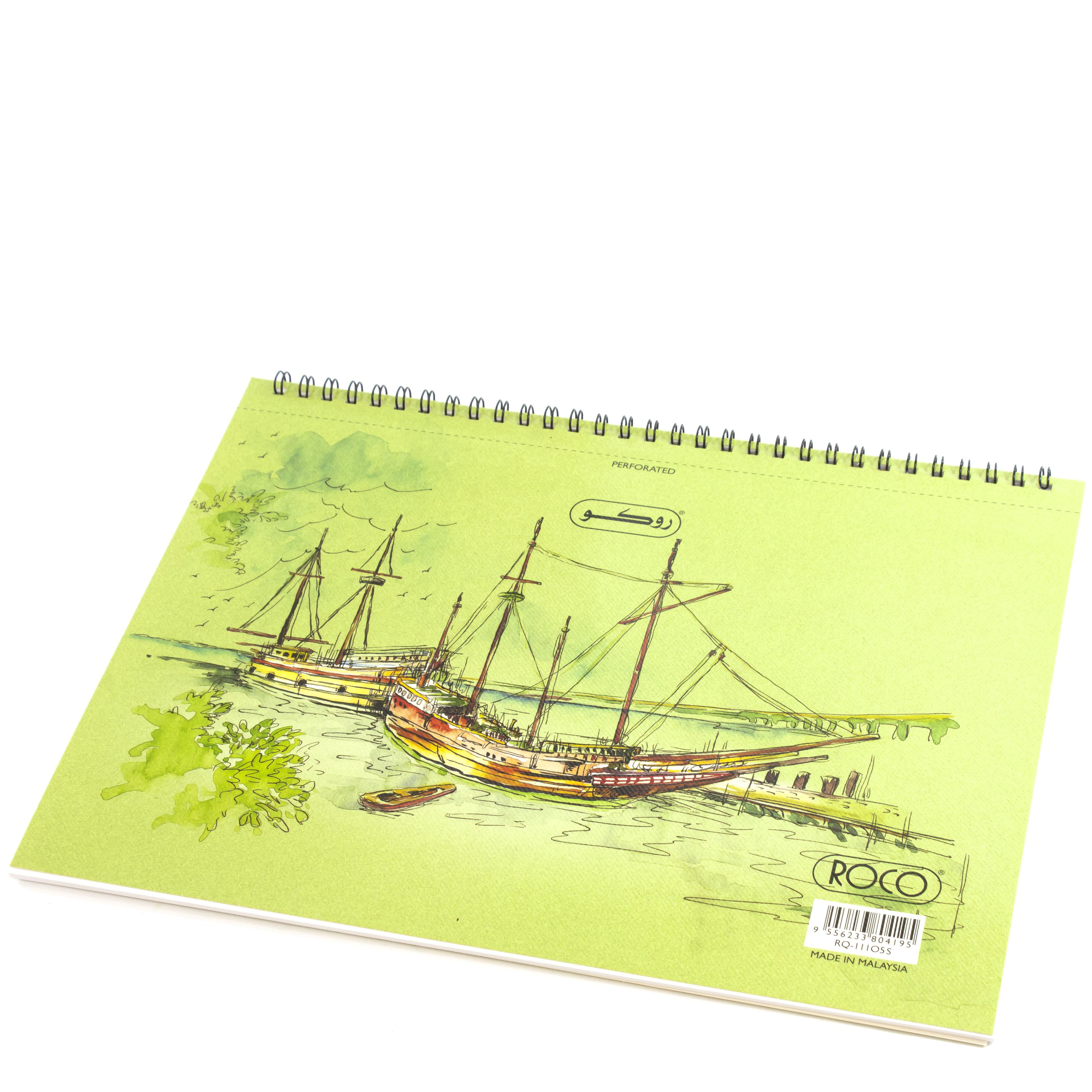 Roco Color Sketch Pad, Colour, Perforated, 120 gsm, White, A4, 20 ...