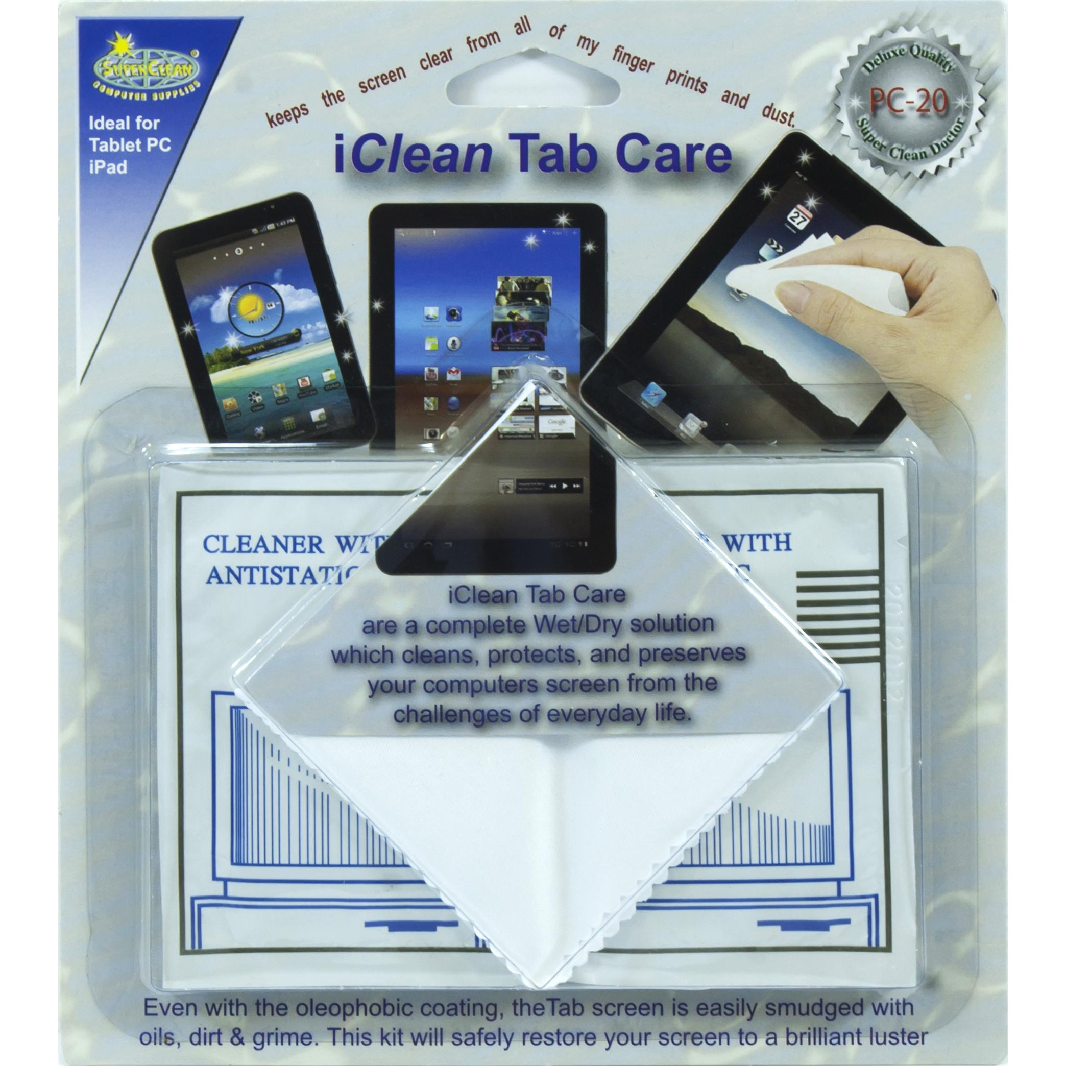 Super Clean iClean Tab Care Wet Tissue Cleaning Wipes
