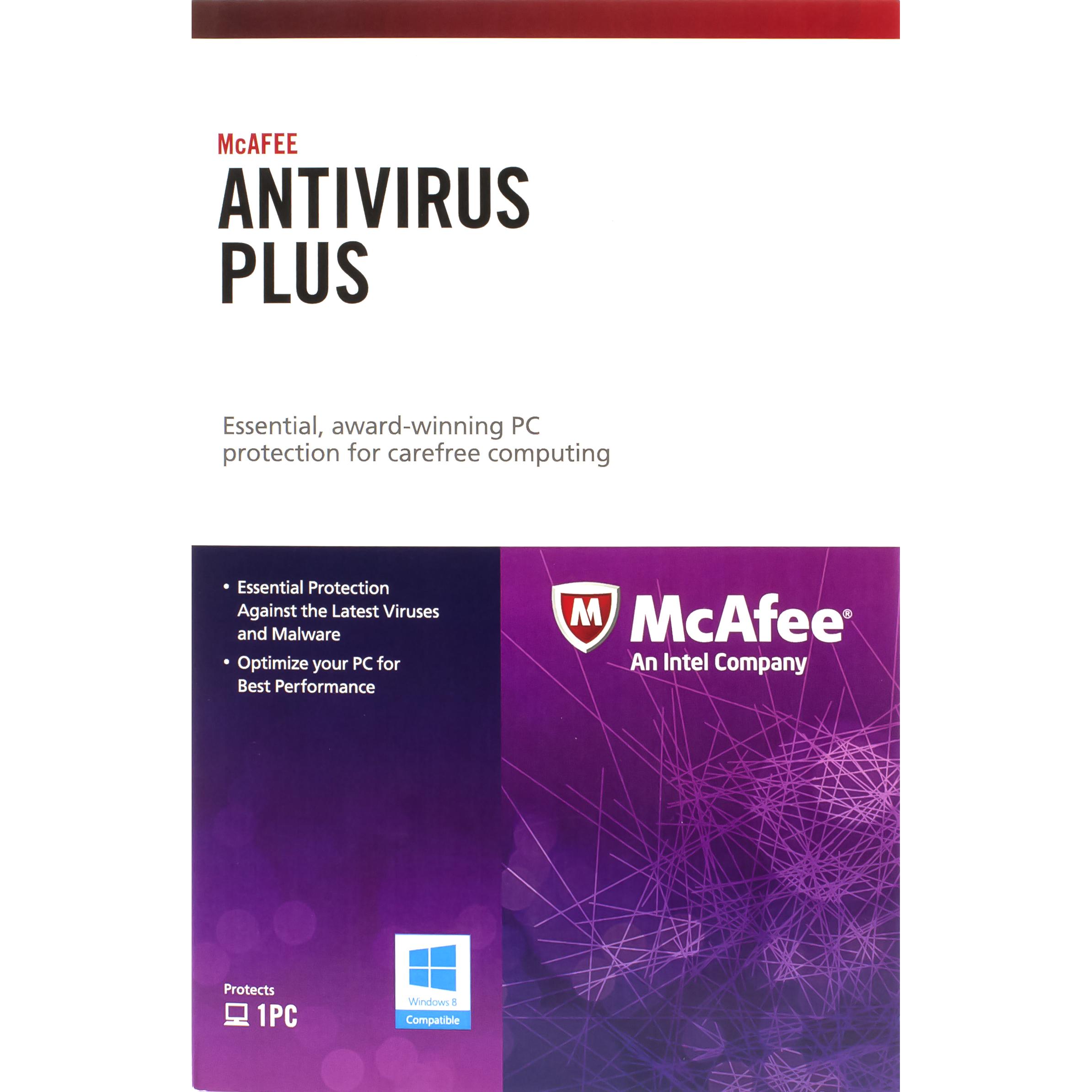 McAfee Antivirus Plus (PACv) English 1 User CD/DVD - Jarir Bookstore KSA