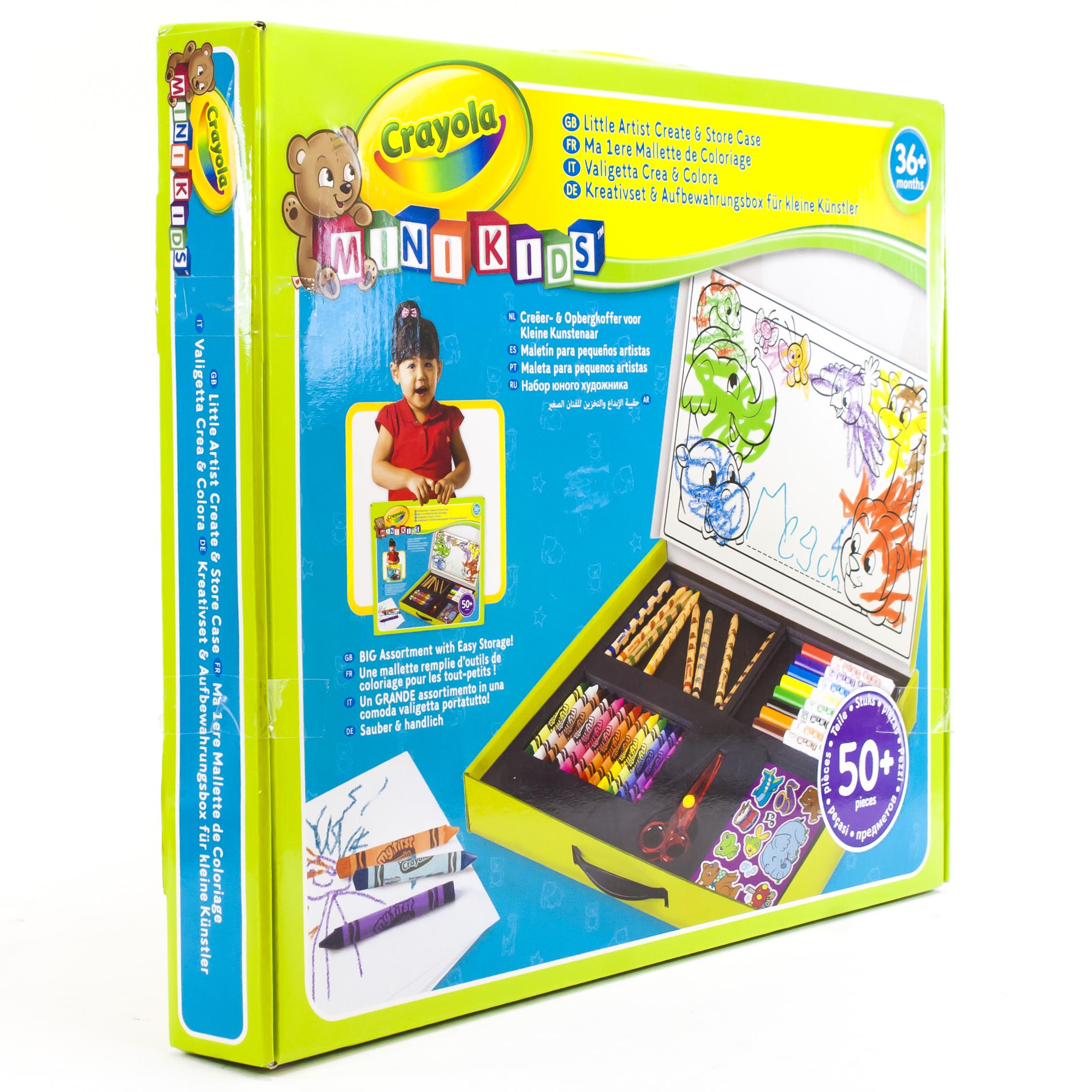 Crayola Mini Kids Little Artist Create & Store Case Coloring Basic Set ...