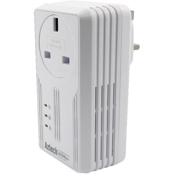 Aztech HomePlug SmartLink AV2 Range Extender Single Port (GbE) Wireless ...