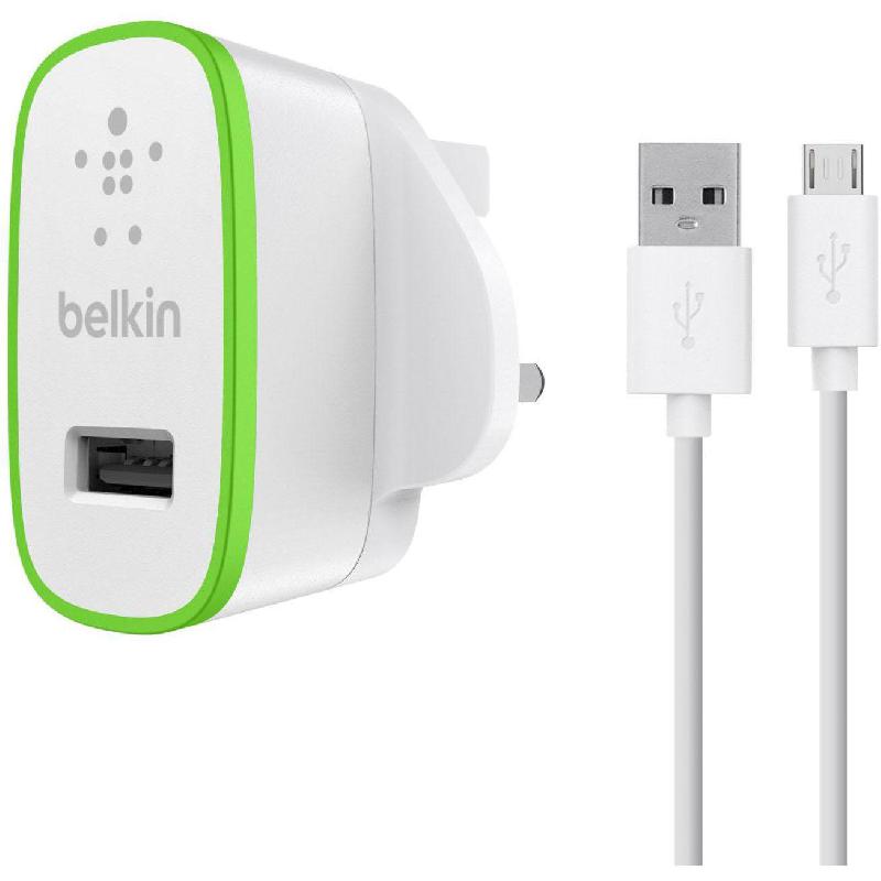 Belkin Wall Charger + Micro USB, Fast Battery Charging, Single USB, White
