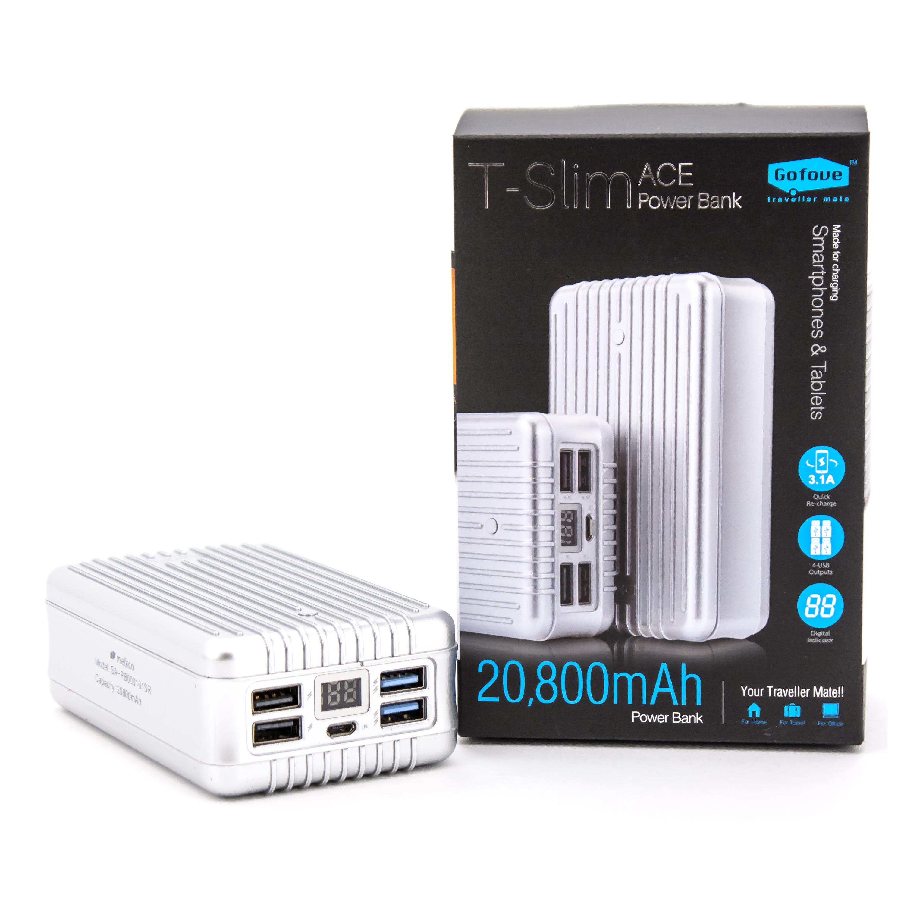 Melkco Gofove T-Slim Ace Power Bank Charger Fast Battery Charging 20800 ...