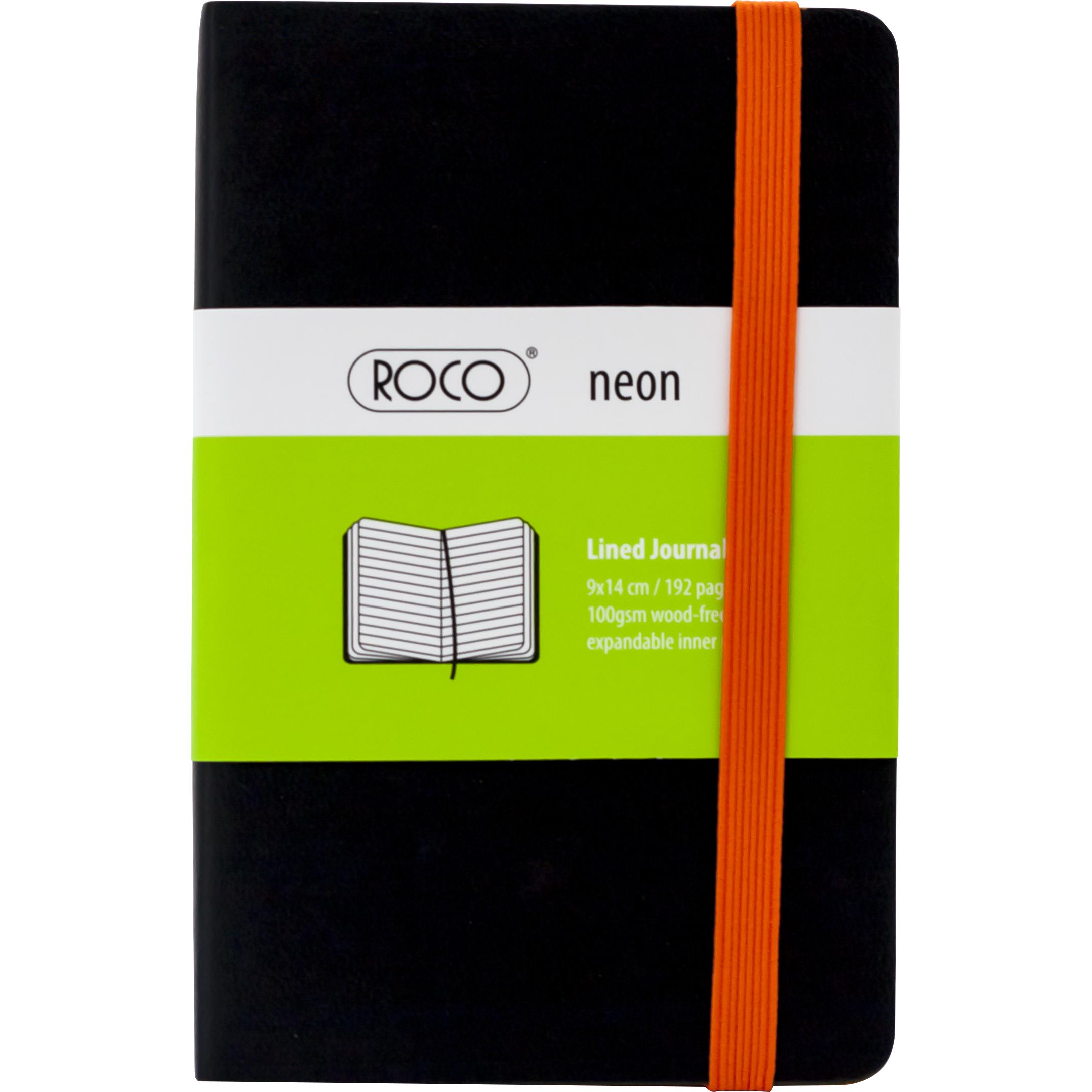 Roco Neon Journal Solid, Elastic Band 9 X 14 cm - Jarir Bookstore KSA