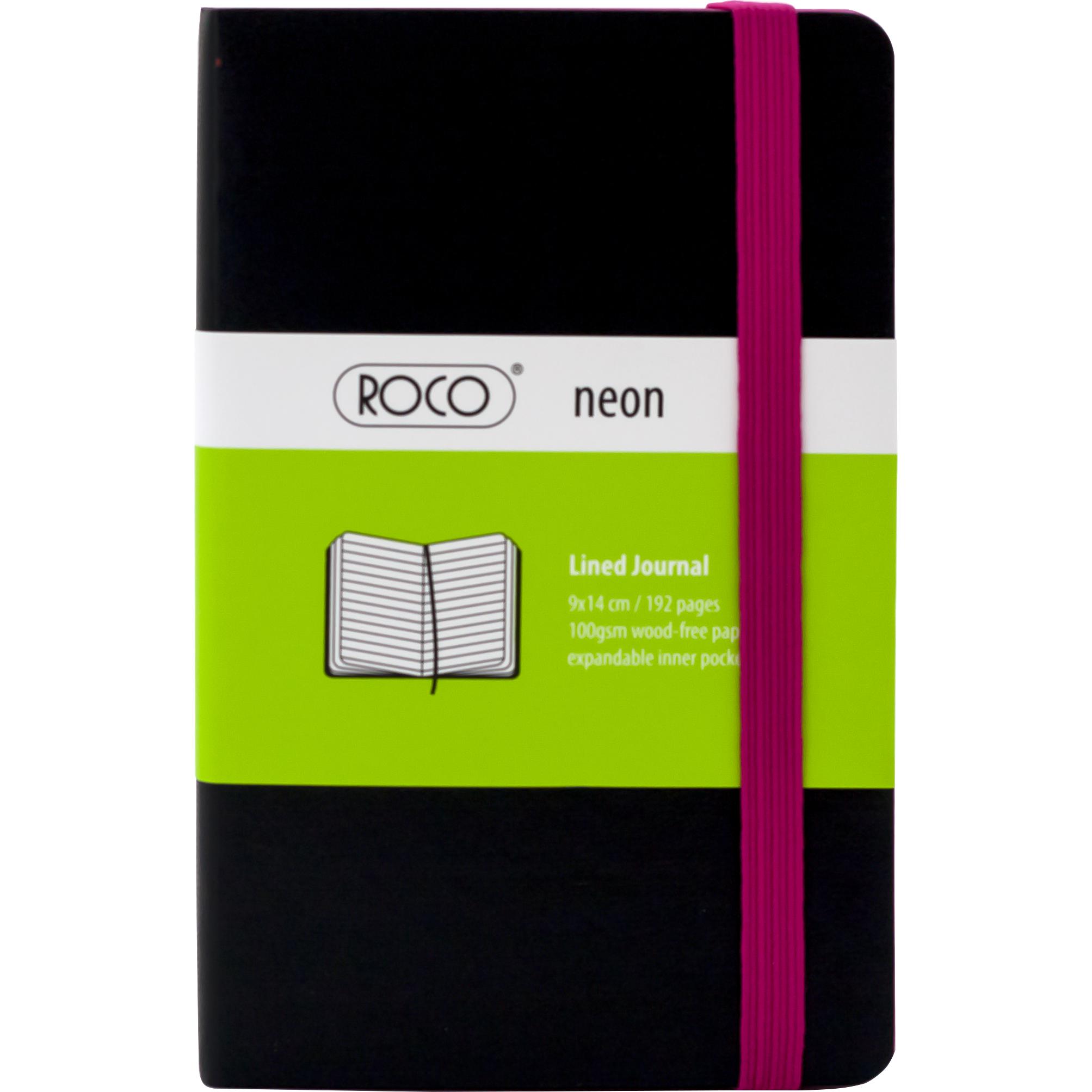 Roco Neon Journal Solid, Elastic Band 9 X 14 cm - Jarir Bookstore KSA