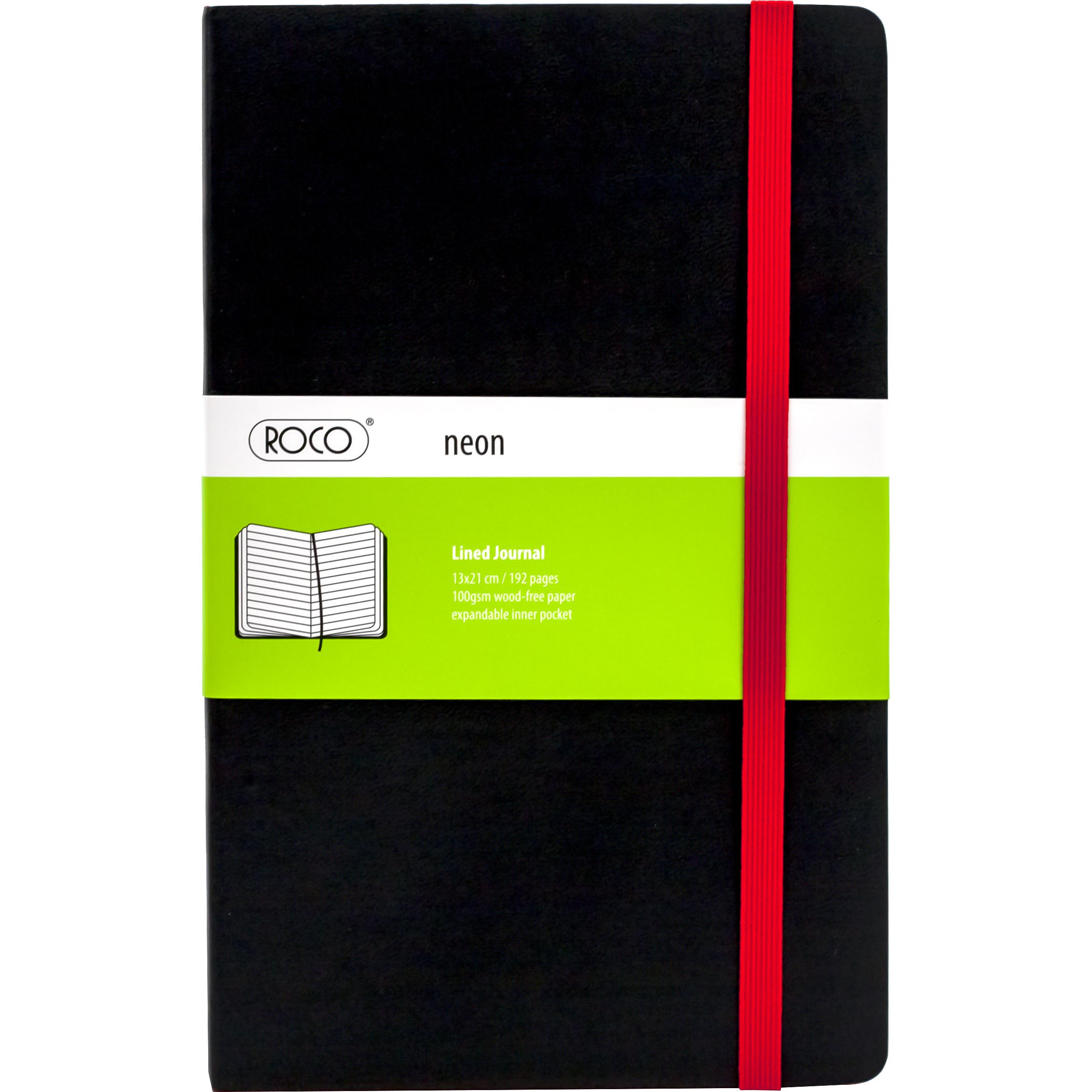 Roco Neon Journal Solid, Elastic Band 13 X 21 cm - Jarir Bookstore KSA