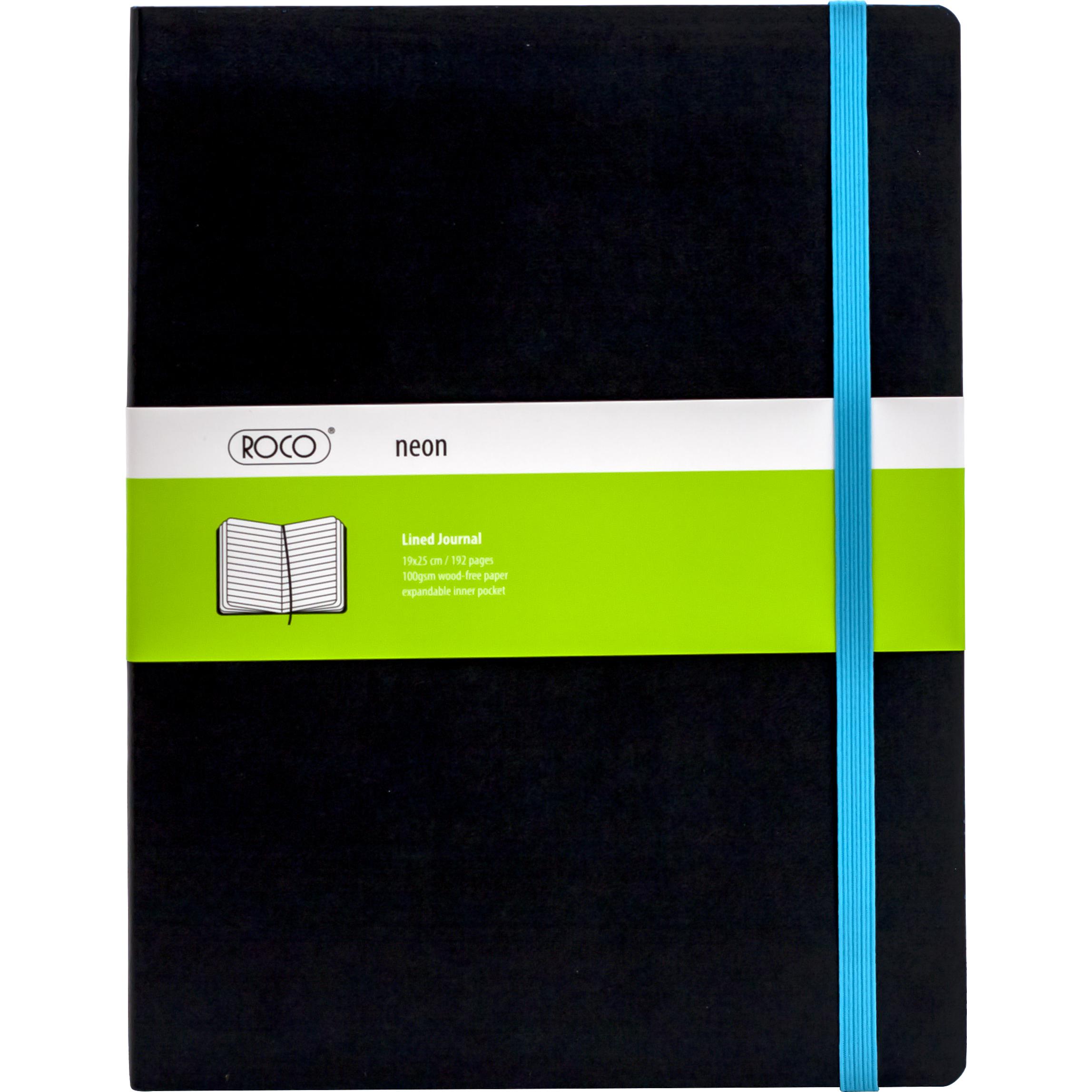 Roco Neon Journal Solid, Elastic Band 19 X 25 cm - Jarir Bookstore KSA