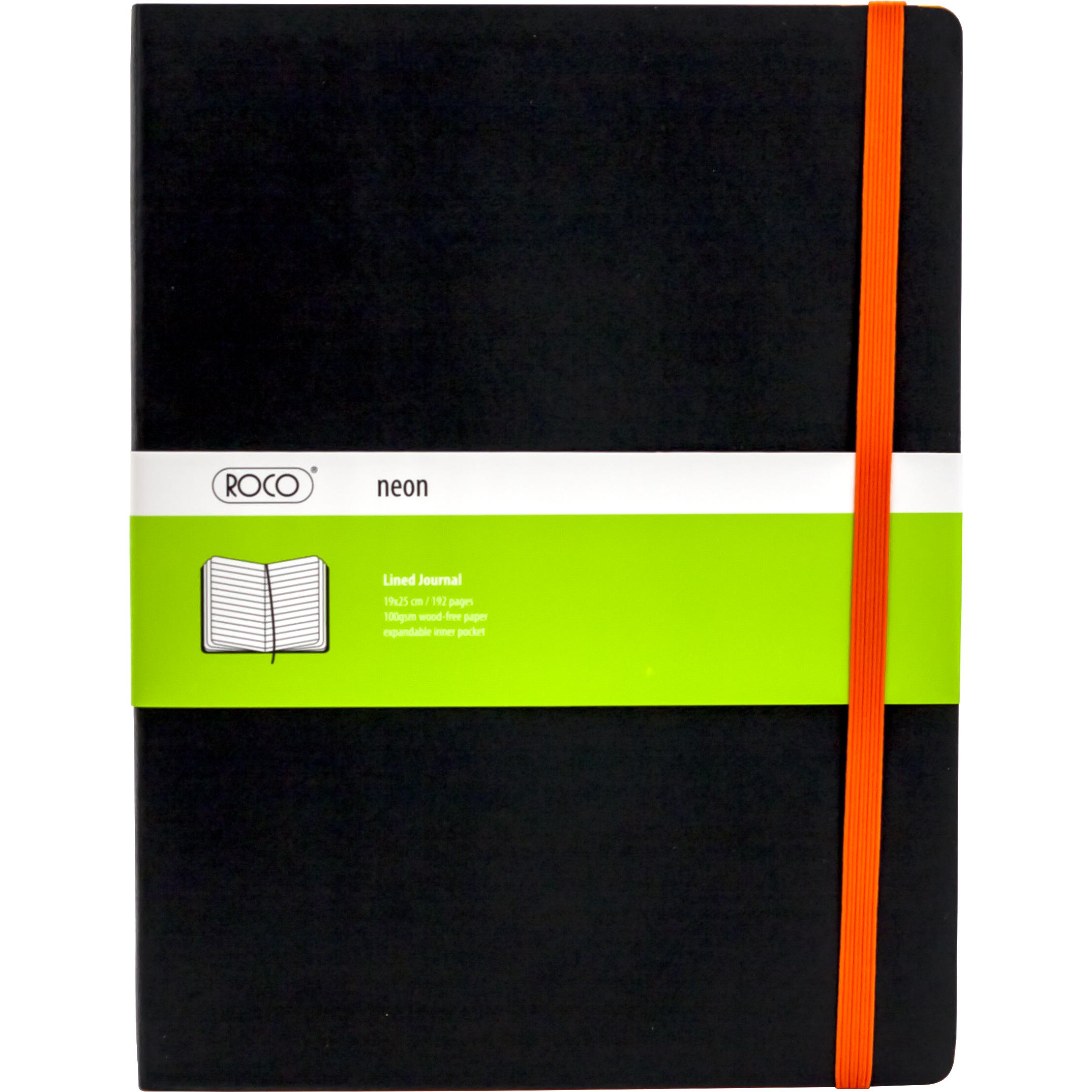 Roco Neon Journal Solid, Elastic Band 19 X 25 cm - Jarir Bookstore KSA