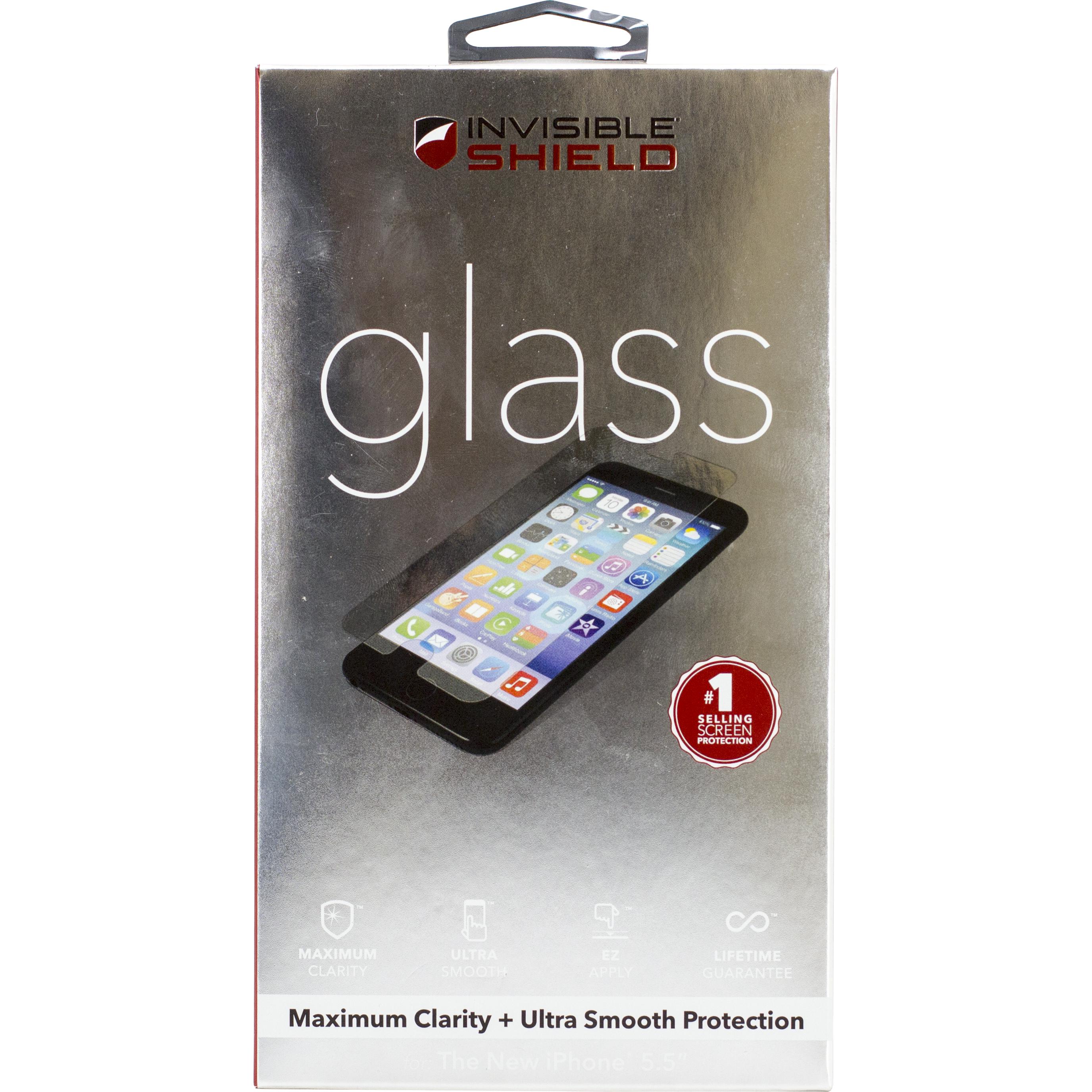 Zagg Invisible Shield Tempered Glass, Clear Finish Smartphone Screen ...