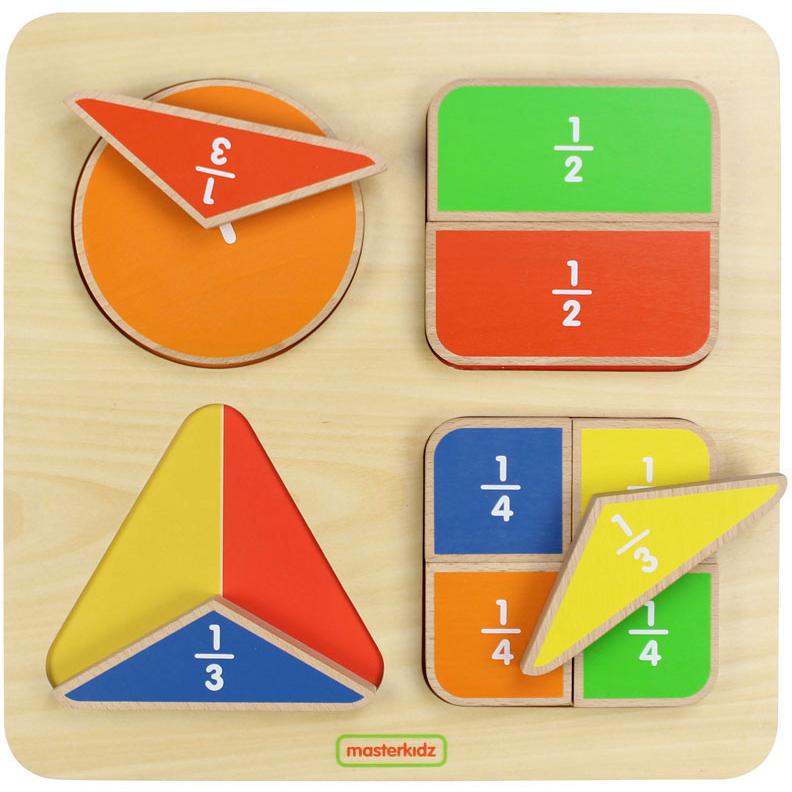 Masterkidz Geometric Fraction Board Math Learning Activity Set 2 Years ...